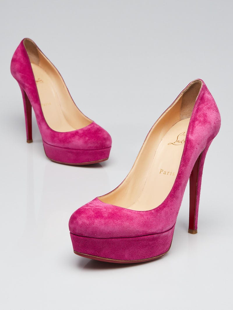 Christian Louboutin Fuchsia Suede Bianca 140 Pumps Size 8.5/39 | Yoogi ...