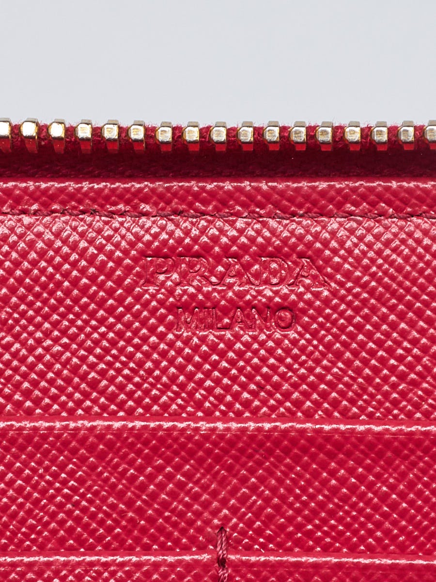 Prada Peonia Saffiano Metal Leather Zip Wallet 1M0506 Prada Peonia Saffiano Metal Leather Zip Wallet 1M0506