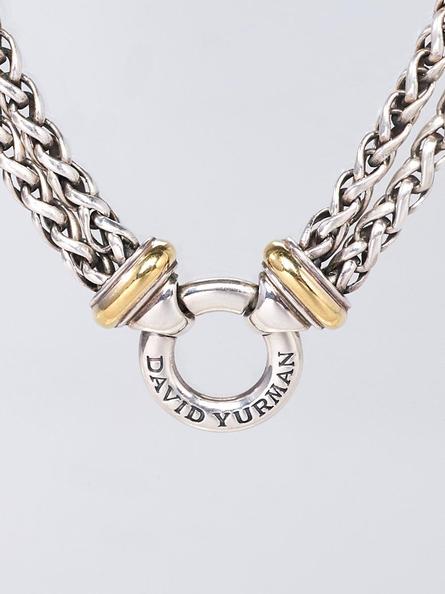 David Yurman Sterling Silver 18k Yellow Gold Double Wheat Chain ...