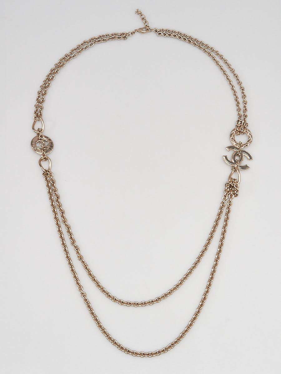 Chanel Gold Metal Chain CC Long Necklace | Yoogi's Closet