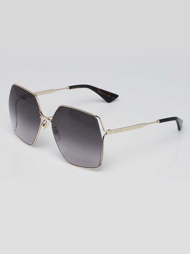 Gucci Goldtone Metal Oval Frame Gradient Tinted Sunglasses GG0817S ...