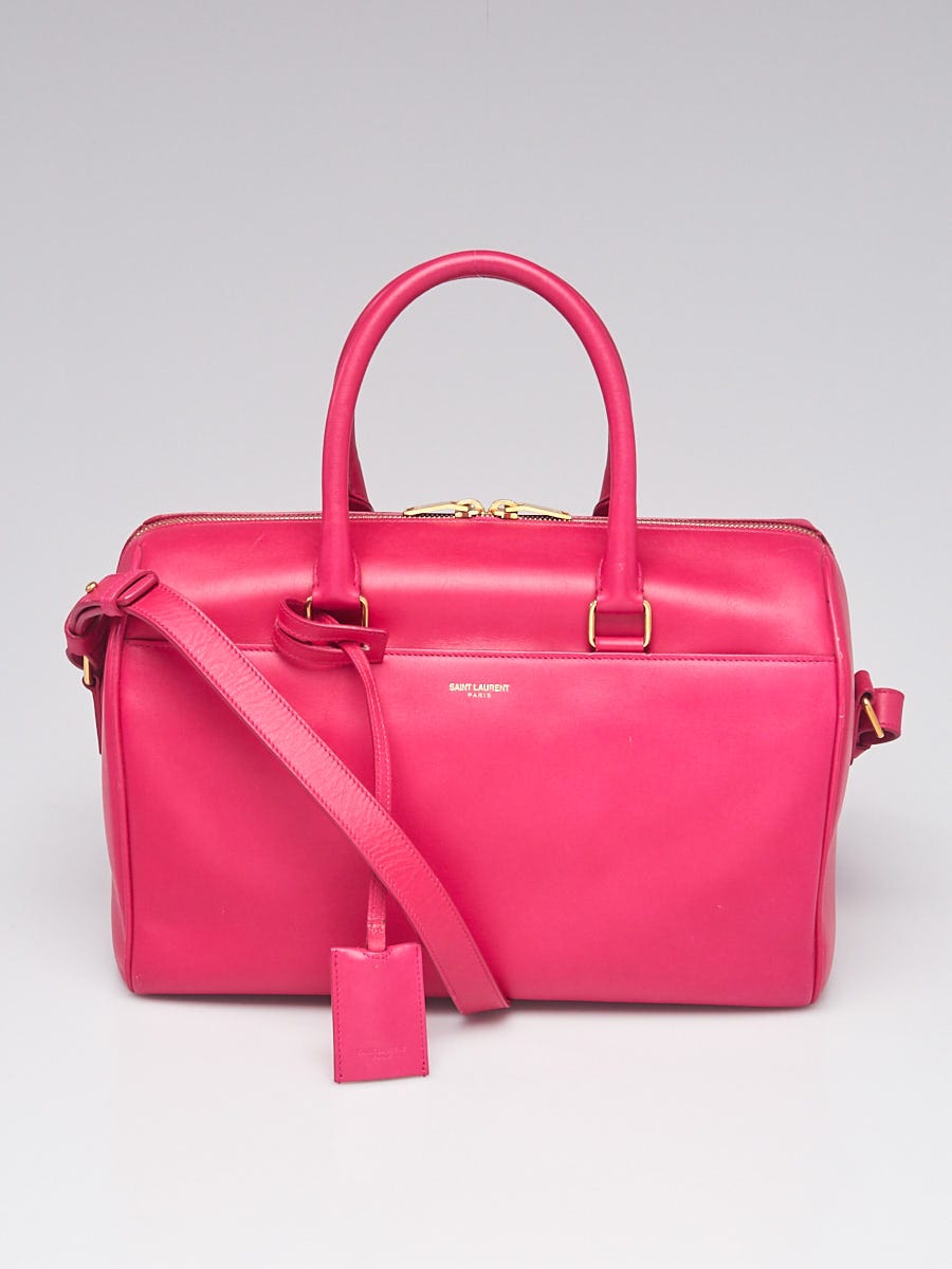 Yves Saint Laurent Pink Smooth Calfskin Leather Classic Duffle 6 Bag ...