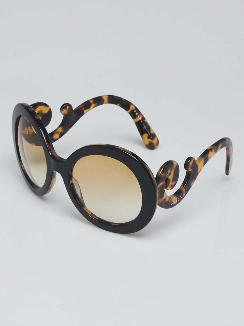Prada Tortoise Shell Acetate Square Frame Baroque Sunglasses - SPR27N ...