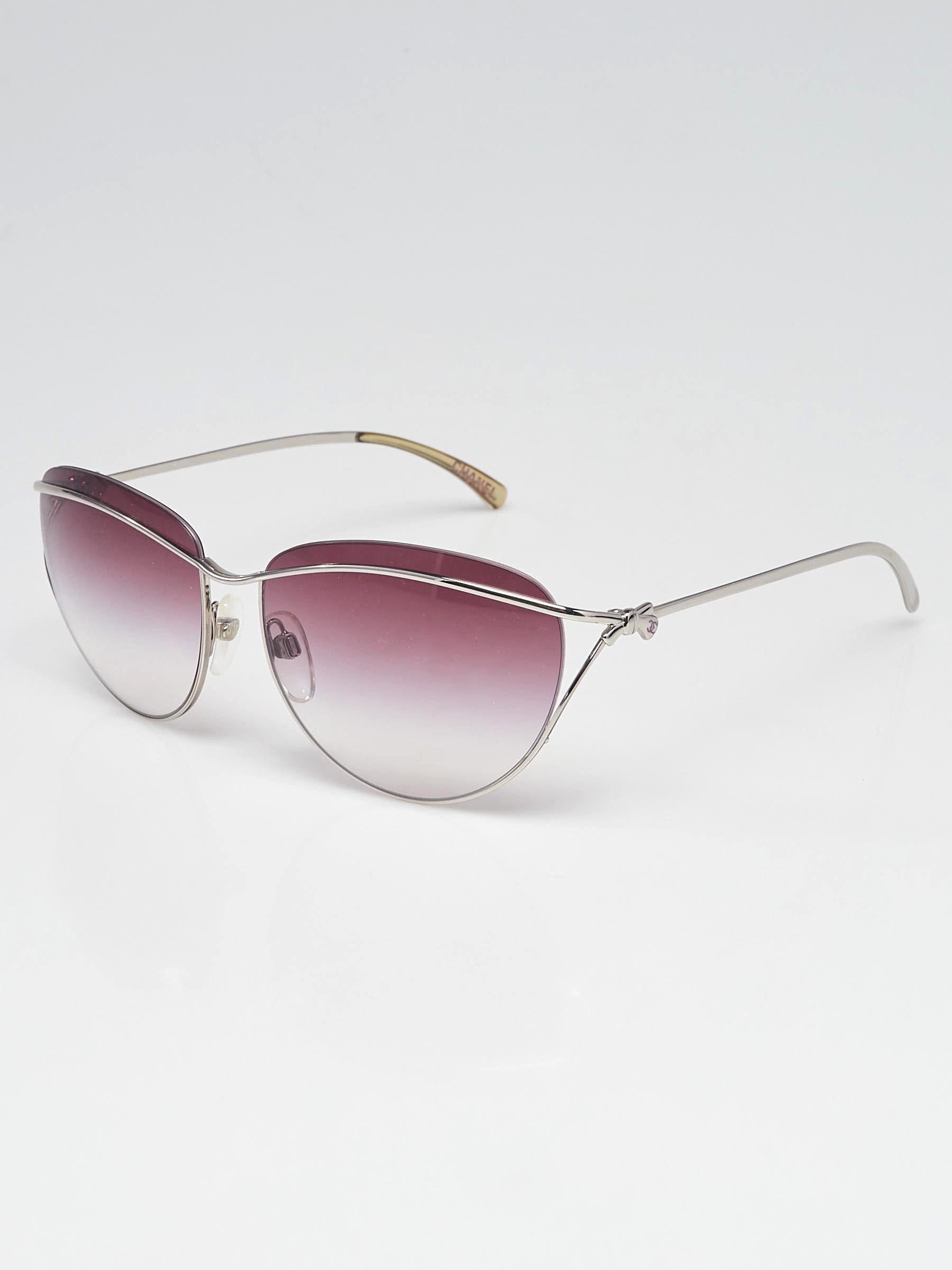 Chanel Silver Metal Frame and Pink Tint Sunglasses-4181 | Yoogi's Closet