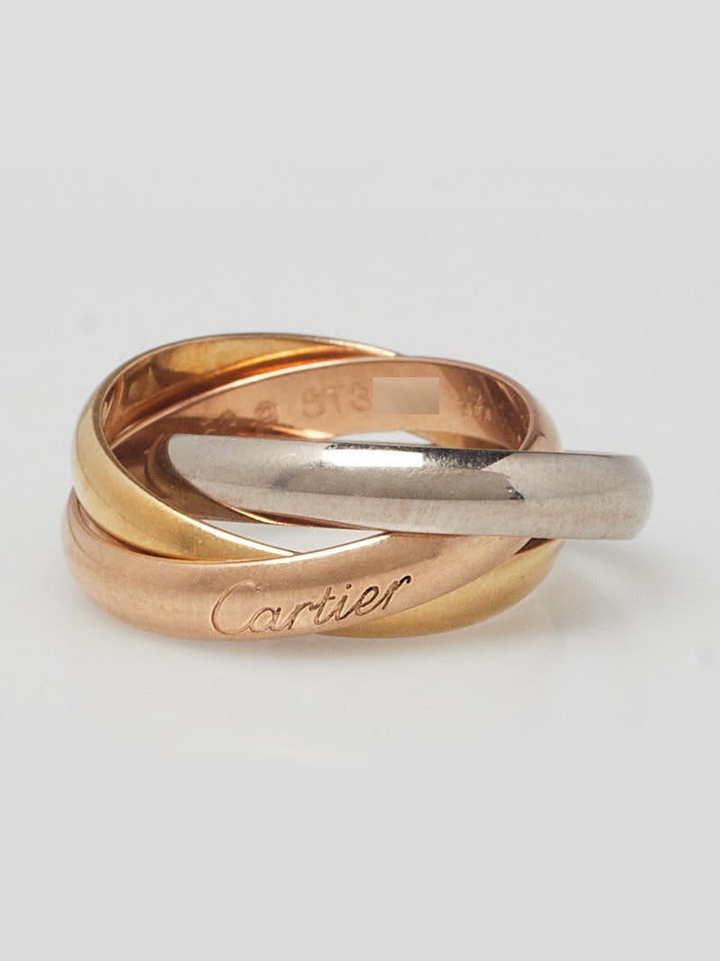 Cartier 18k Tri-Gold Trinity Small Model Ring Size 6.25/53 | Yoogi's Closet