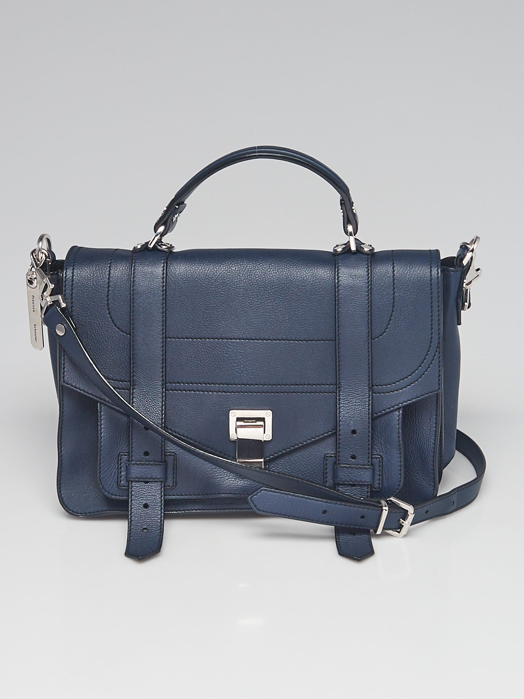 Proenza Schouler Blue Leather Medium PS1 Satchel Bag | Yoogi's Closet
