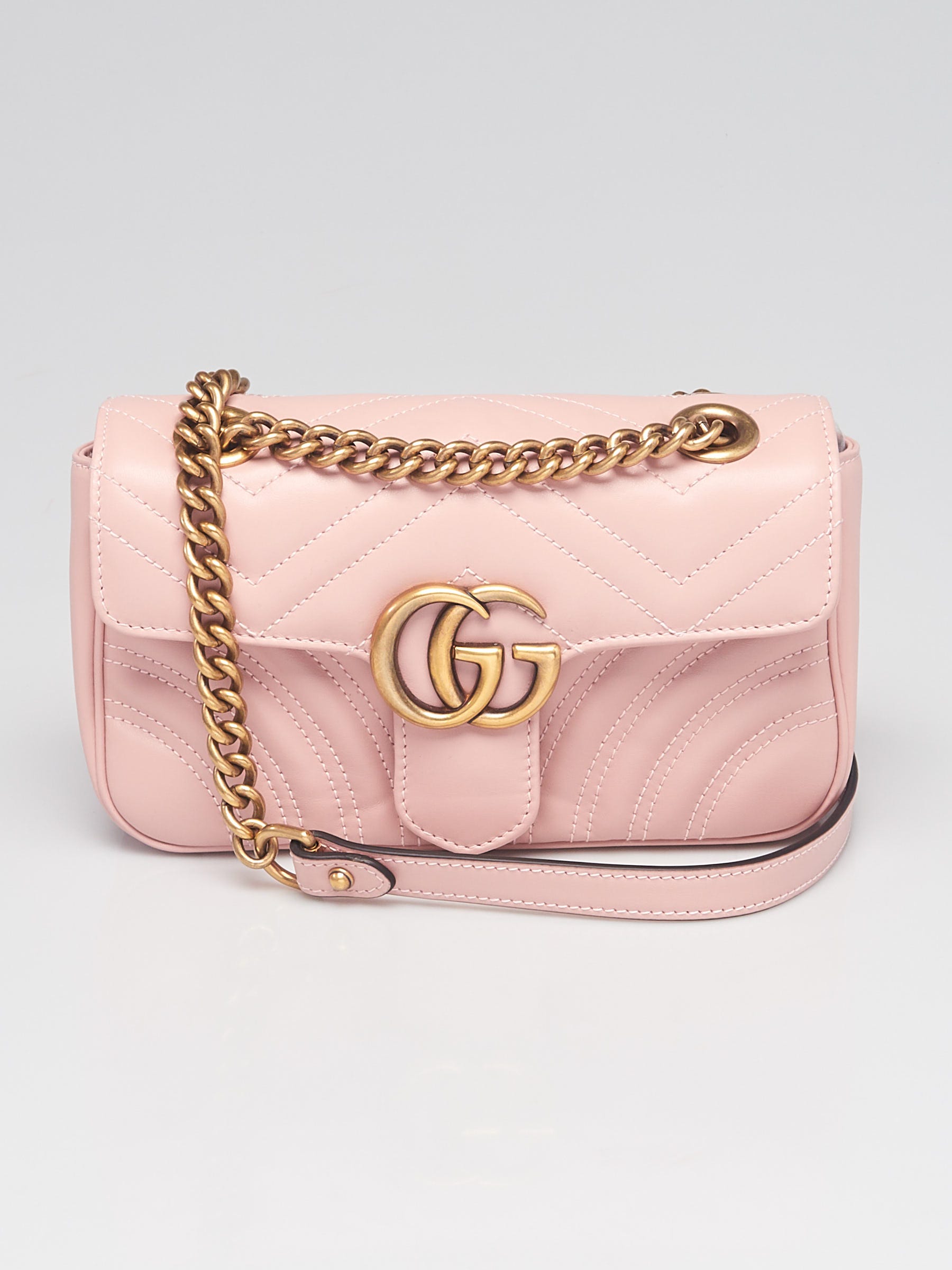 Gucci Pink Quilted Leather Marmont Mini Shoulder Bag | Yoogi's Closet