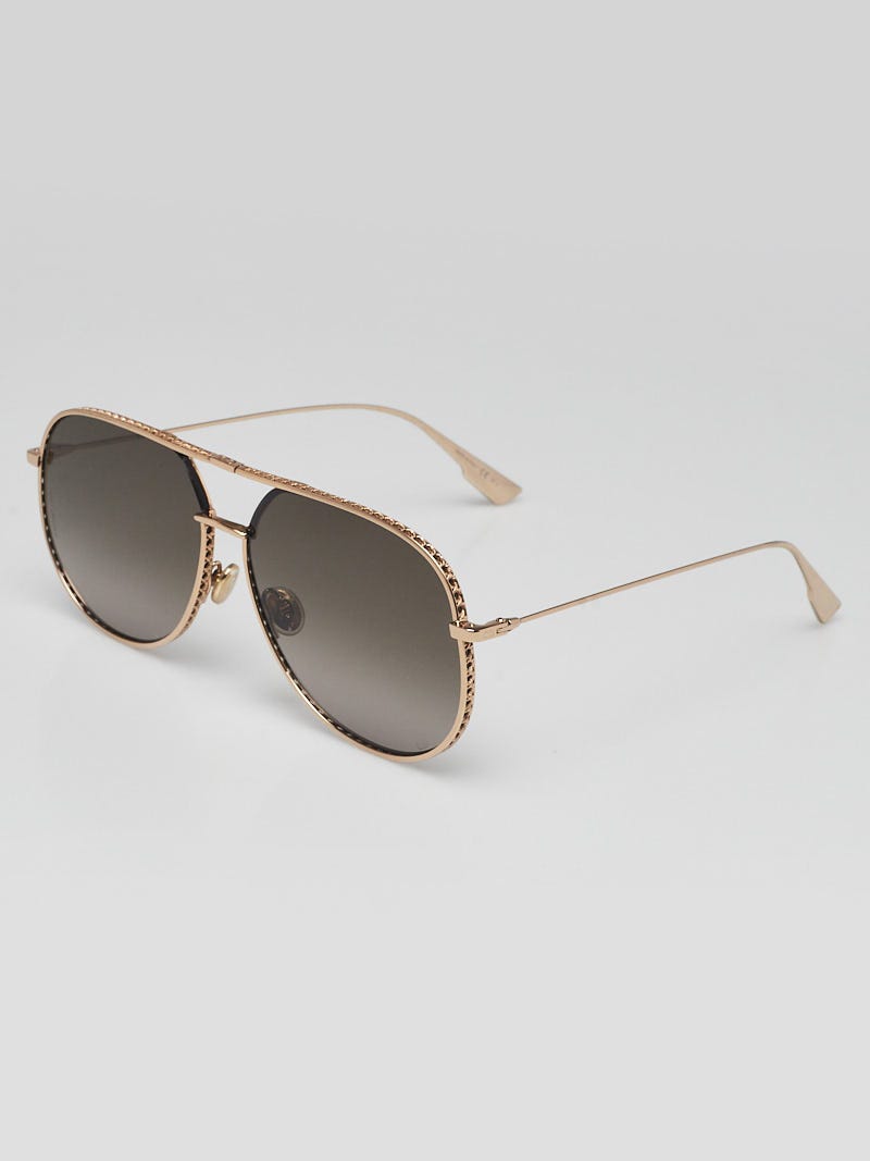 Christian Dior Goldtone Metal Frame Tinted Lenses DiorByDior Sunglasses ...