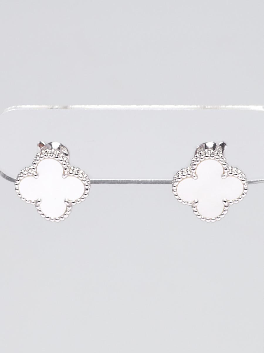 Van Cleef & Arpels 18k White Gold and Mother of Pearl Vintage Alhambra ...