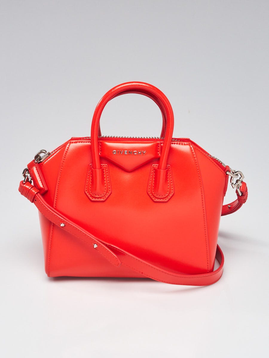 Givenchy Red Smooth Calfskin Leather Mini Antigona Bag | Yoogi's Closet