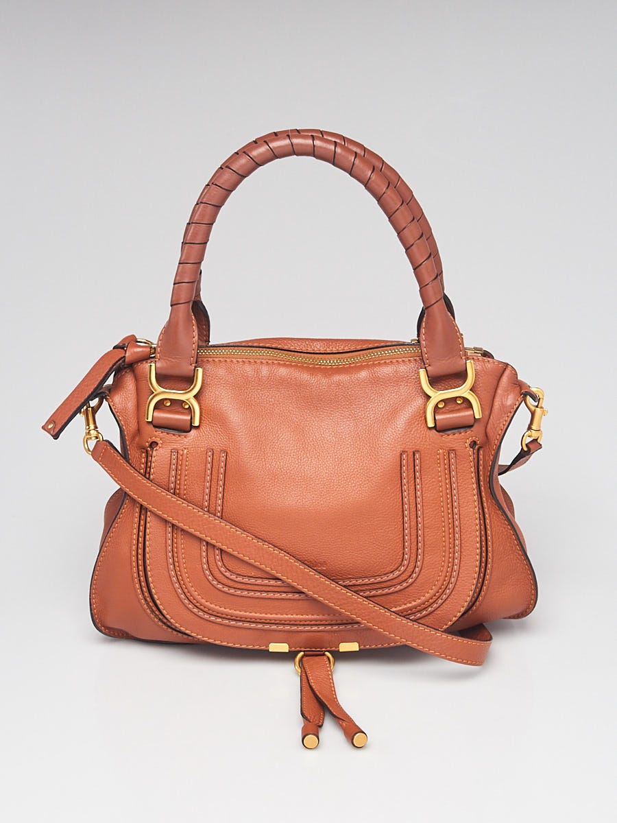 Chloe Brown Leather Medium Marcie Satchel Bag | Yoogi's Closet