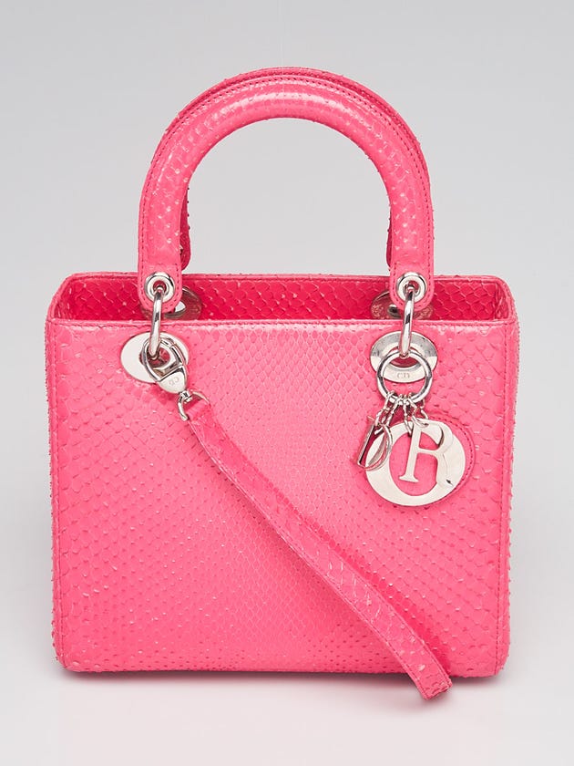 Christian Dior Pink Python Medium Lady Dior Bag Yoogis Closet