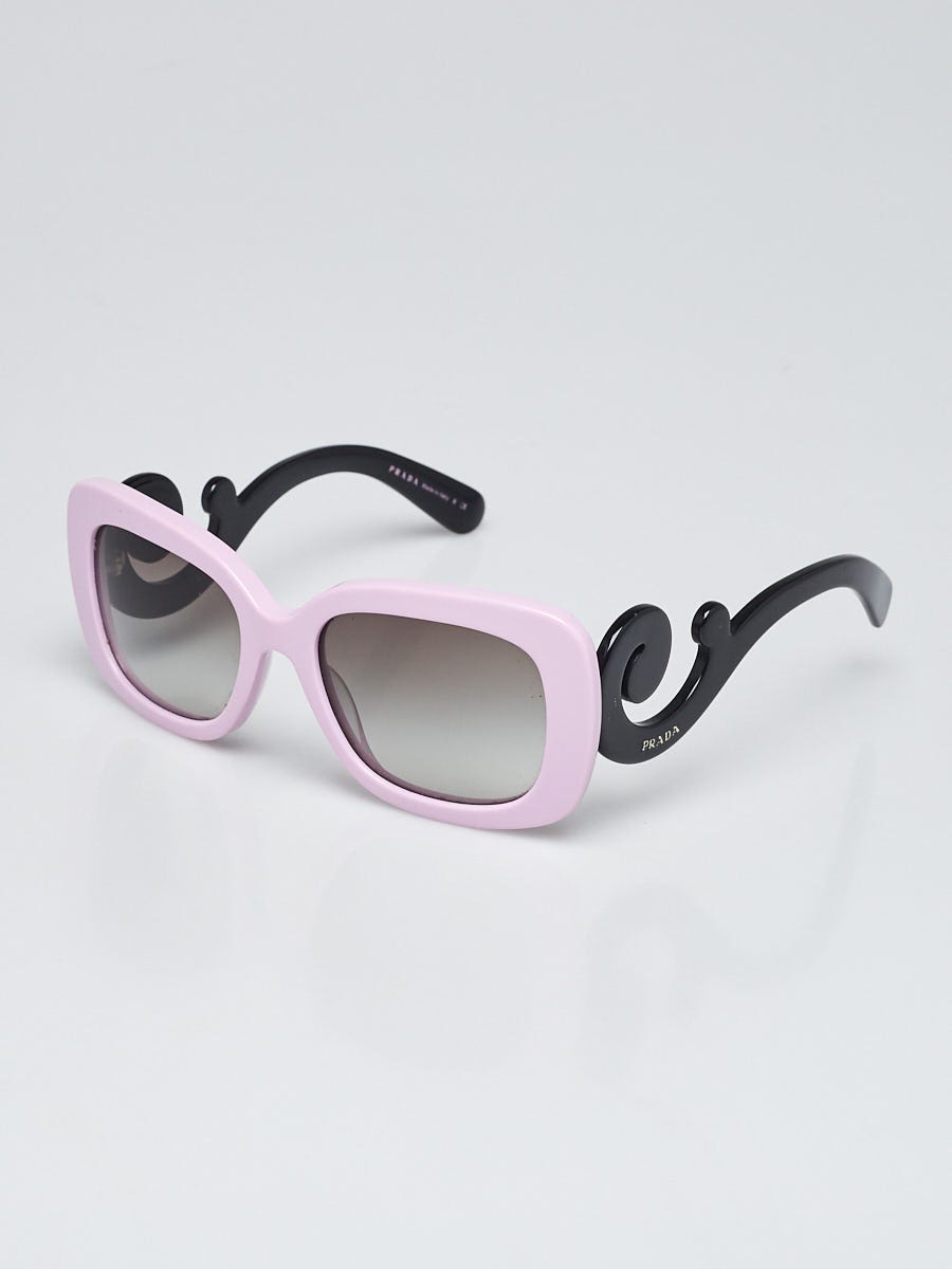 Prada Purple/Black Acetate Rectangular Frame Baroque Sunglasses ...