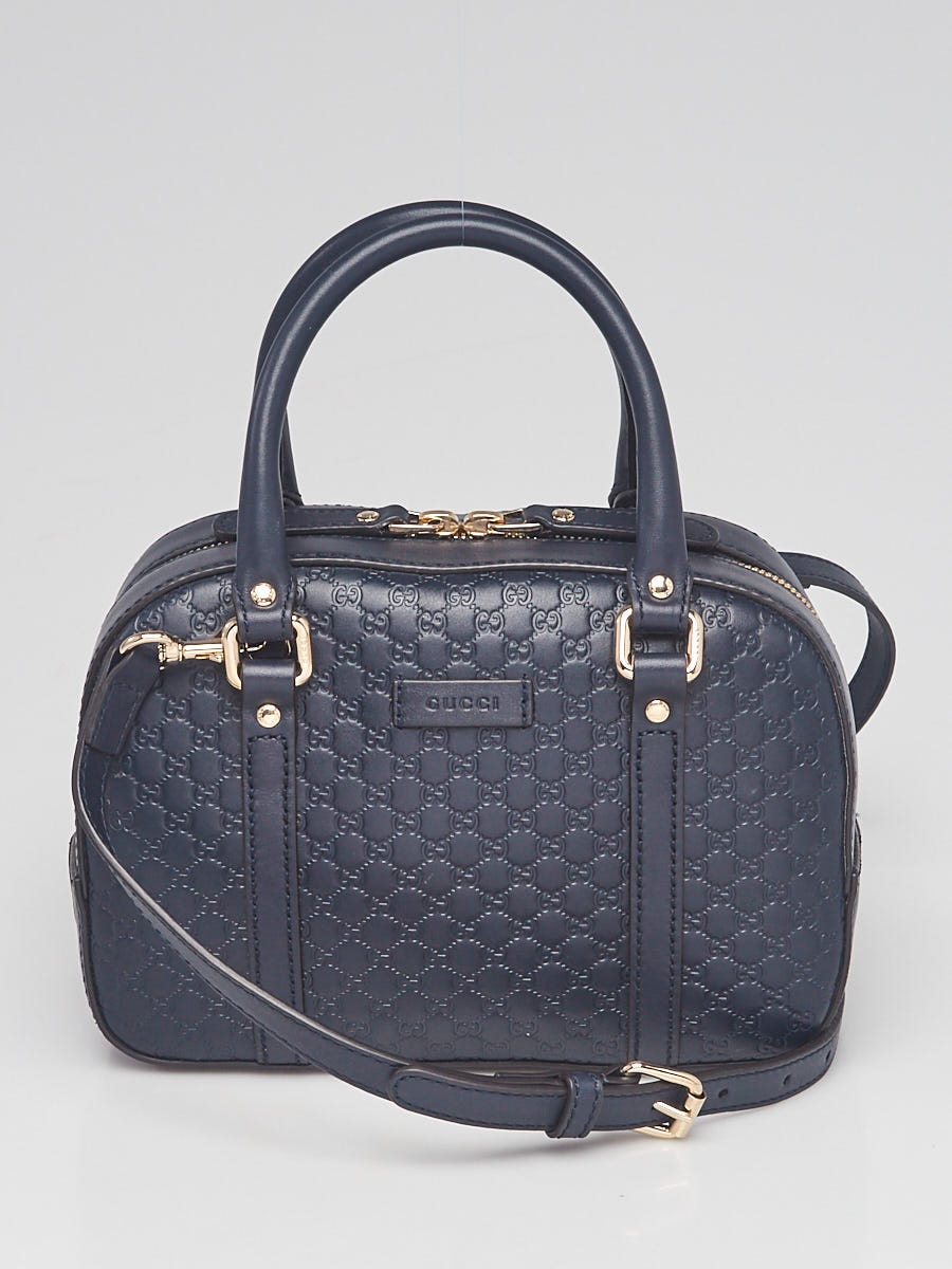 Gucci Dark Blue Micro Guccissima Leather Small Crossbody Bag | Yoogi's ...