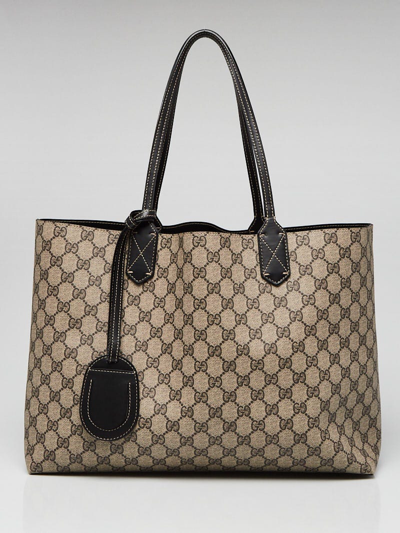 Gucci Beige/Ebony GG Coated Canvas Supreme Reversible Large Tote Bag ...