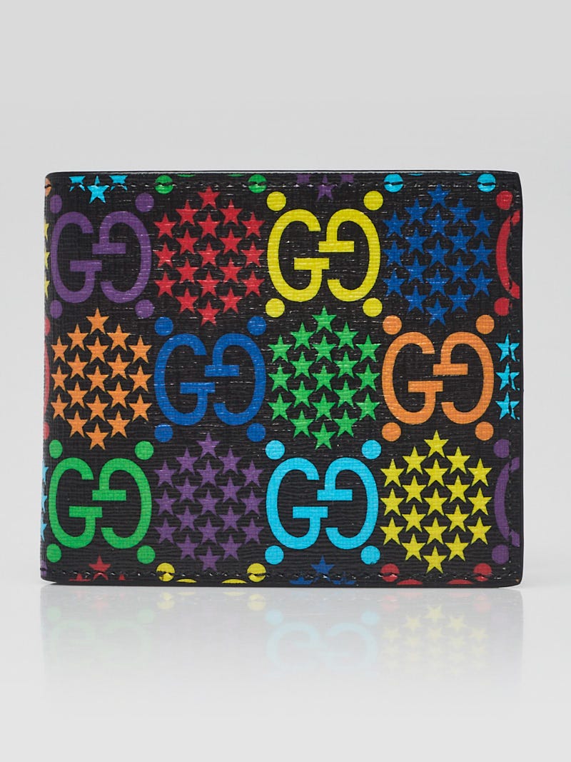 Gucci Multicolor/Black GG Coated Canvas Psychedelic Bi-Fold Wallet ...