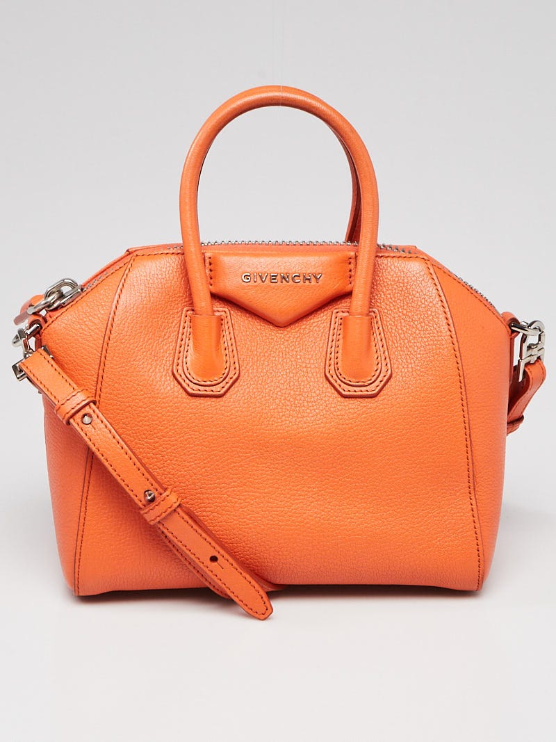 Givenchy Orange Sugar Goatskin Leather Mini Antigona Bag | Yoogi's Closet