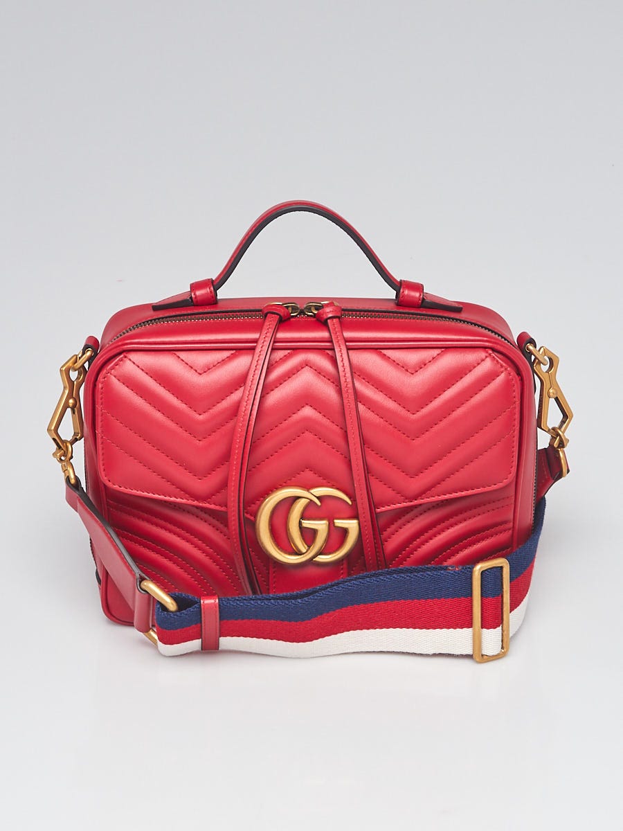 Gucci Red Quilted Leather Marmont Small Shoulder Bag | Yoogi's Closet