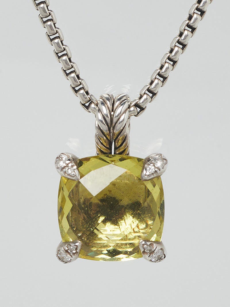 David Yurman 14mm Lemon Citrine and Diamonds Chatelaine Pendant ...