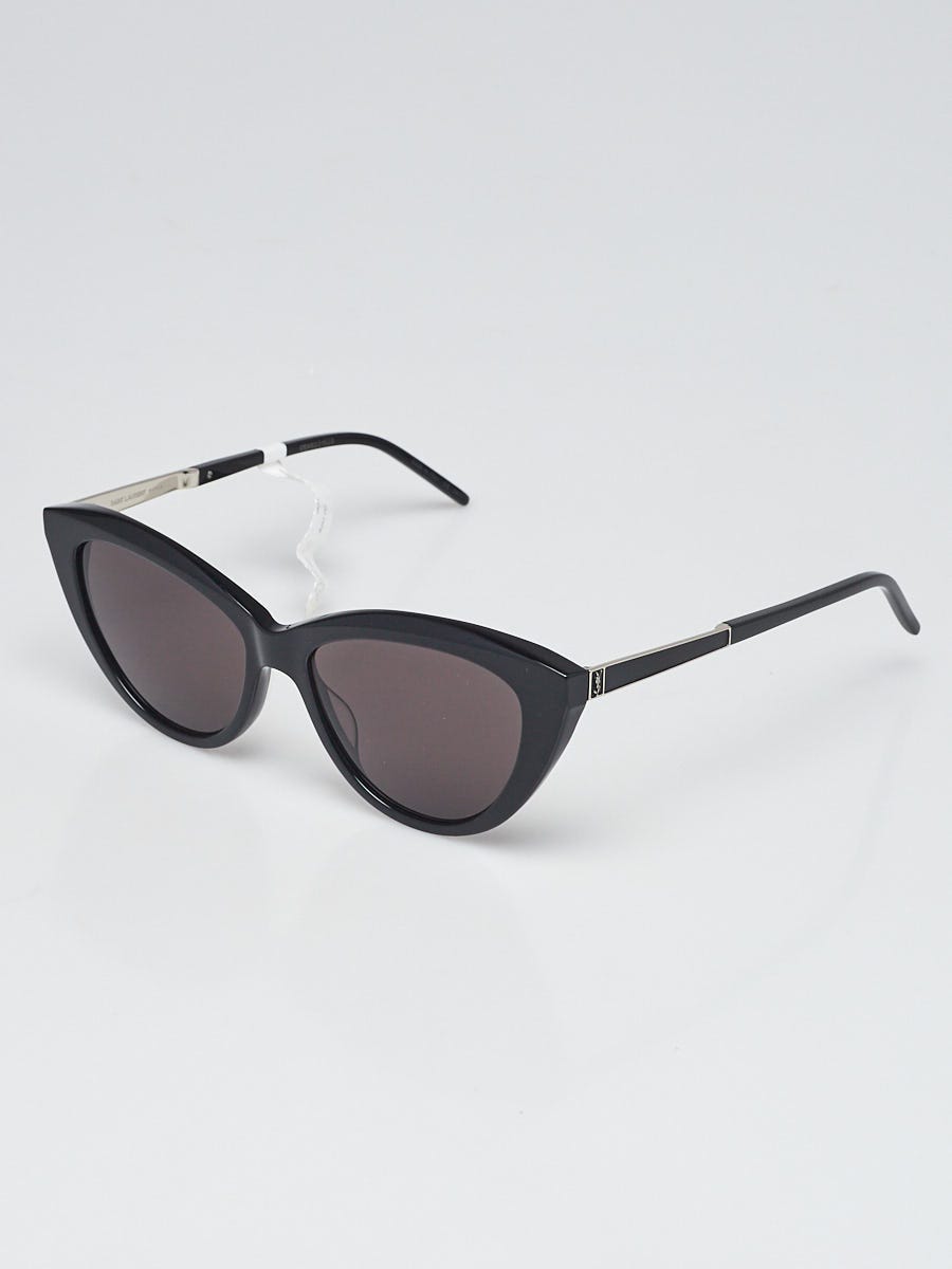 Yves Saint Laurent Black Acetate Cat Eye Frame Sunglasses SLM81 | Yoogi ...