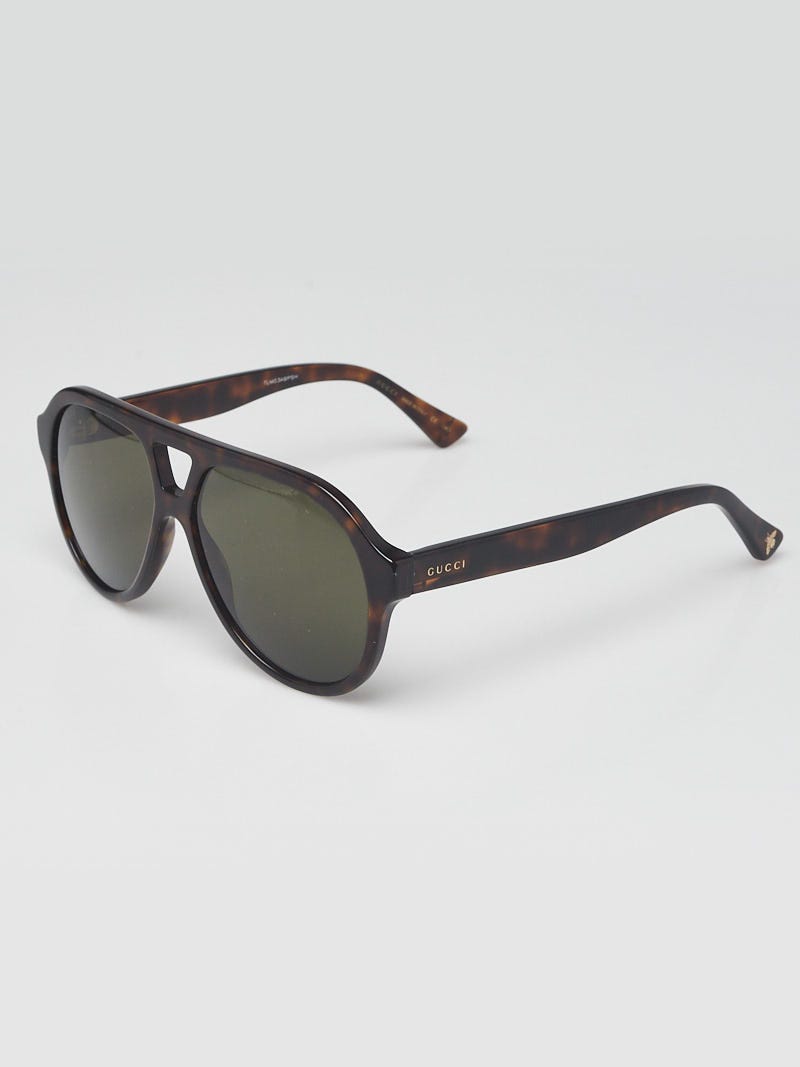 Gucci Tortoise Shell Acetate Aviator Frame Sunglasses-GG0159S | Yoogi's ...