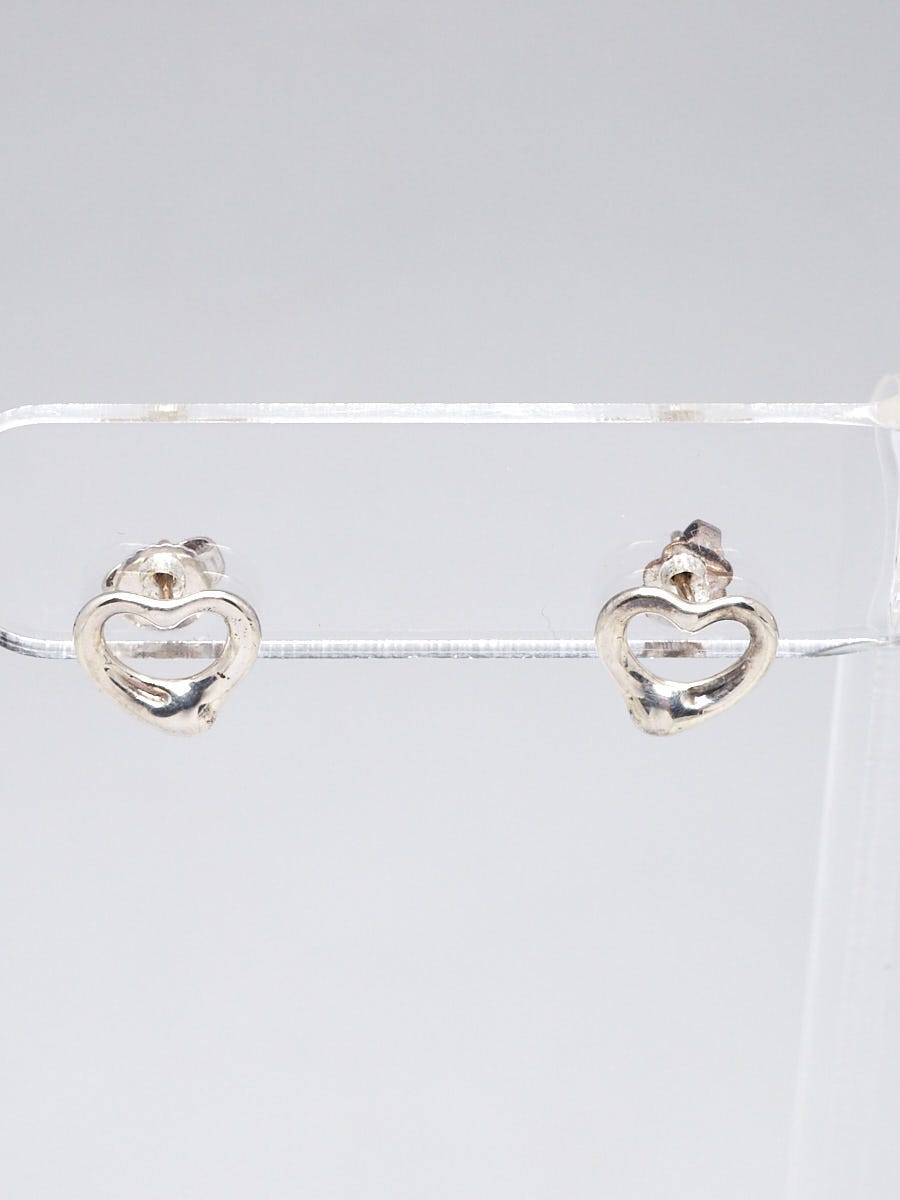 Tiffany & Co. Sterling Silver Elsa Peretti Open Heart Stud Earrings ...