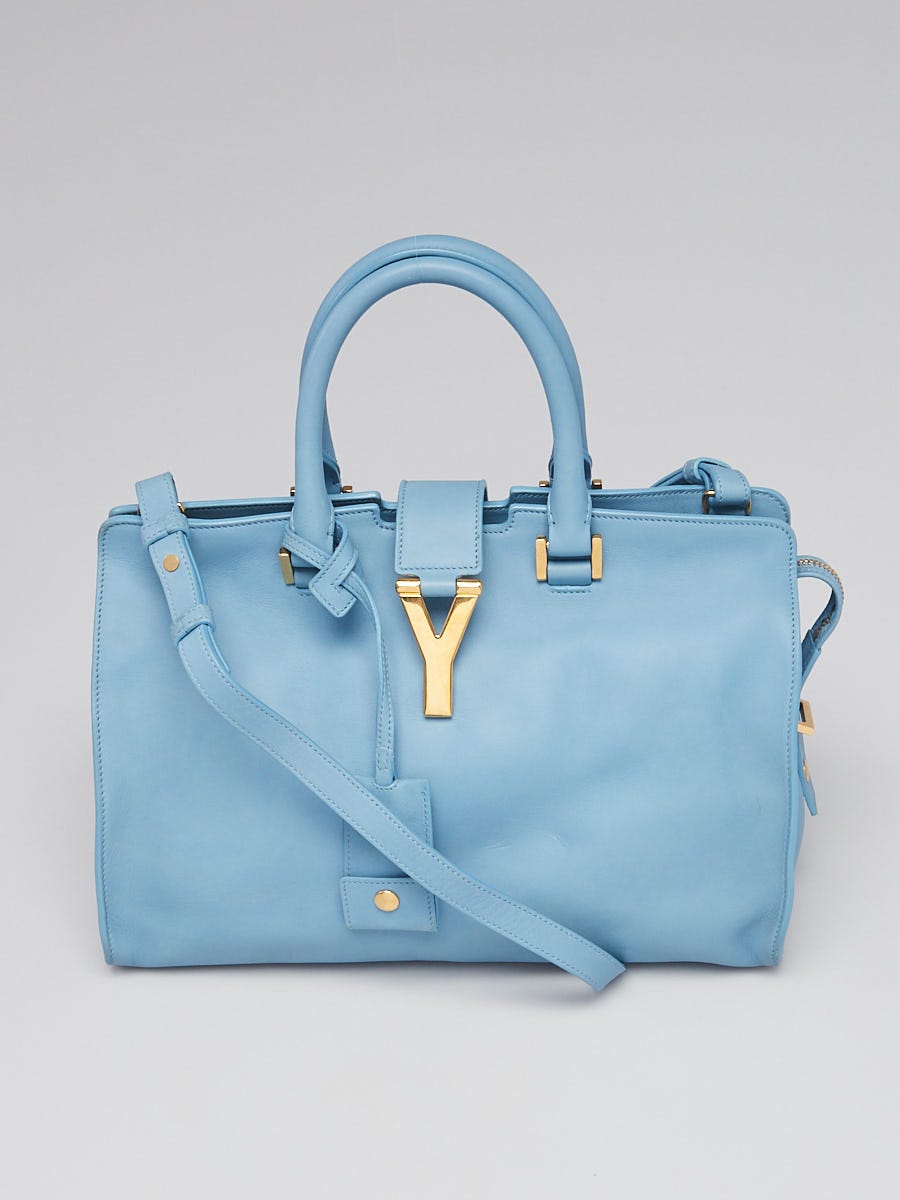 Yves Saint Laurent Light Blue Calfskin Leather Small Cabas ChYc Bag ...