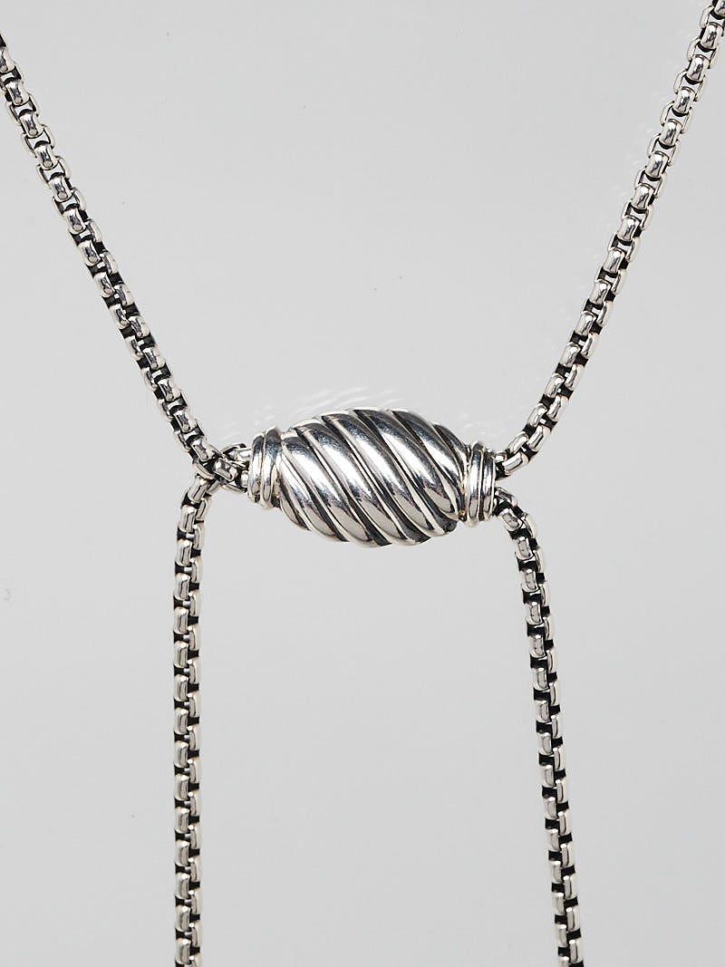 David Yurman Sterling Silver Box Chain Spiritual Bead Necklace | Yoogi ...