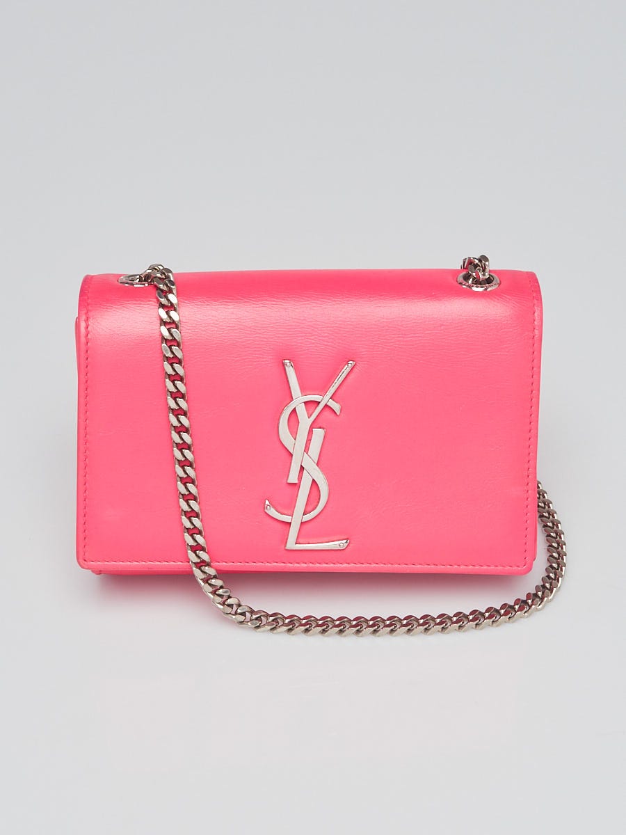 Yves Saint Laurent Pink Smooth Leather Small Monogram Crossbody Bag ...