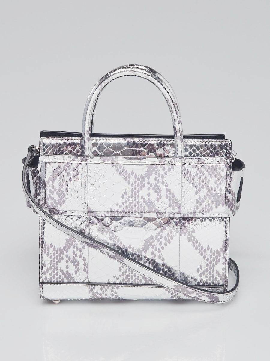 Givenchy Silver Laminated Python Mini Horizon Tote Bag | Yoogi's Closet