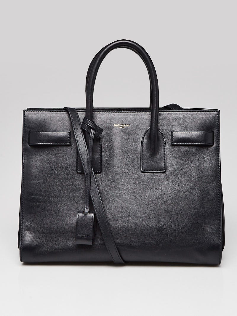 Yves Saint Laurent Navy Blue Leather Small Sac de Jour Bag | Yoogi's Closet