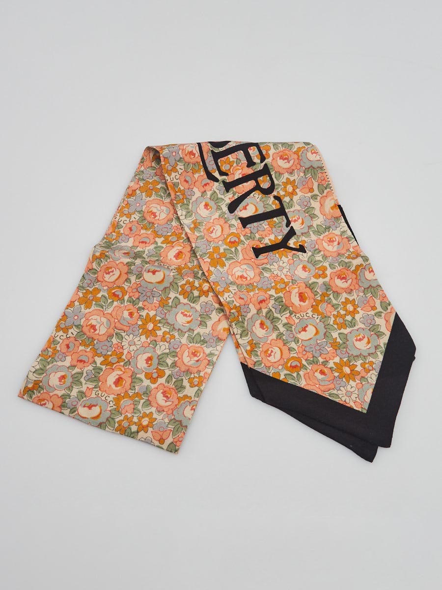 Gucci x Liberty Floral Print Silk Wide Twilly Neck Bow Scarf | Yoogi's ...