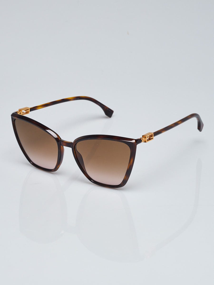 Fendi Tortoise Shell Acetate Oversized Cat Eye Sunglasses - FF0433 ...