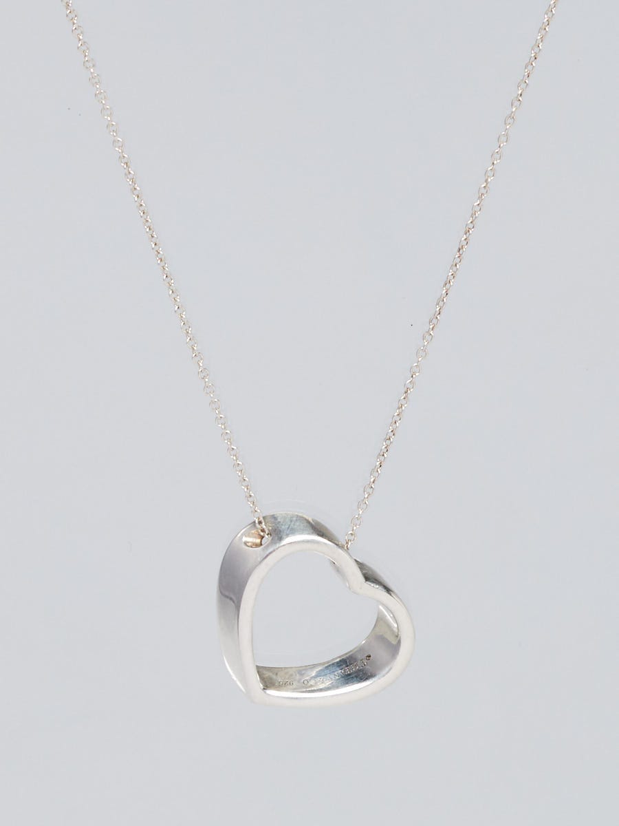 Tiffany & Co. Sterling Silver Open Heart Necklace | Yoogi's Closet