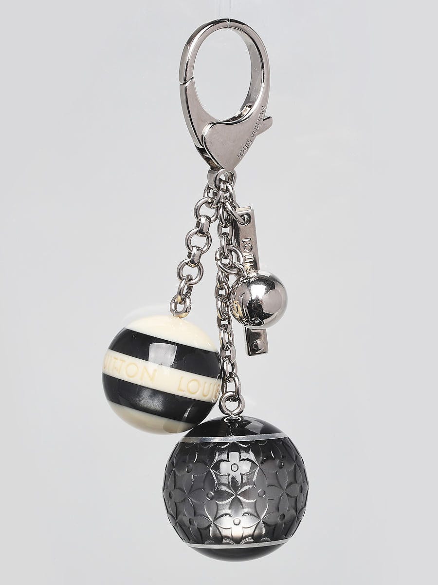 Louis Vuitton Silver/Blue Resin Mini Lin Key Holder and Bag Charm ...