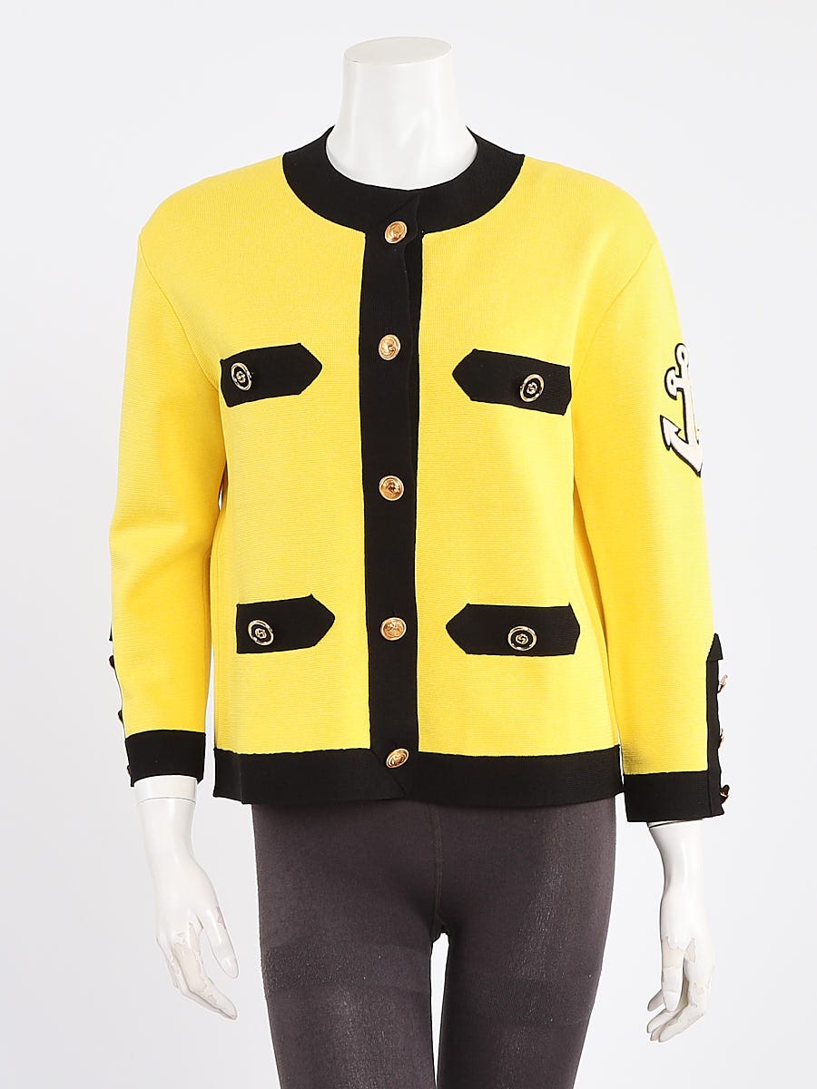 Gucci Yellow/Black Silk and Cotton Jacket Size M | Yoogi's Closet