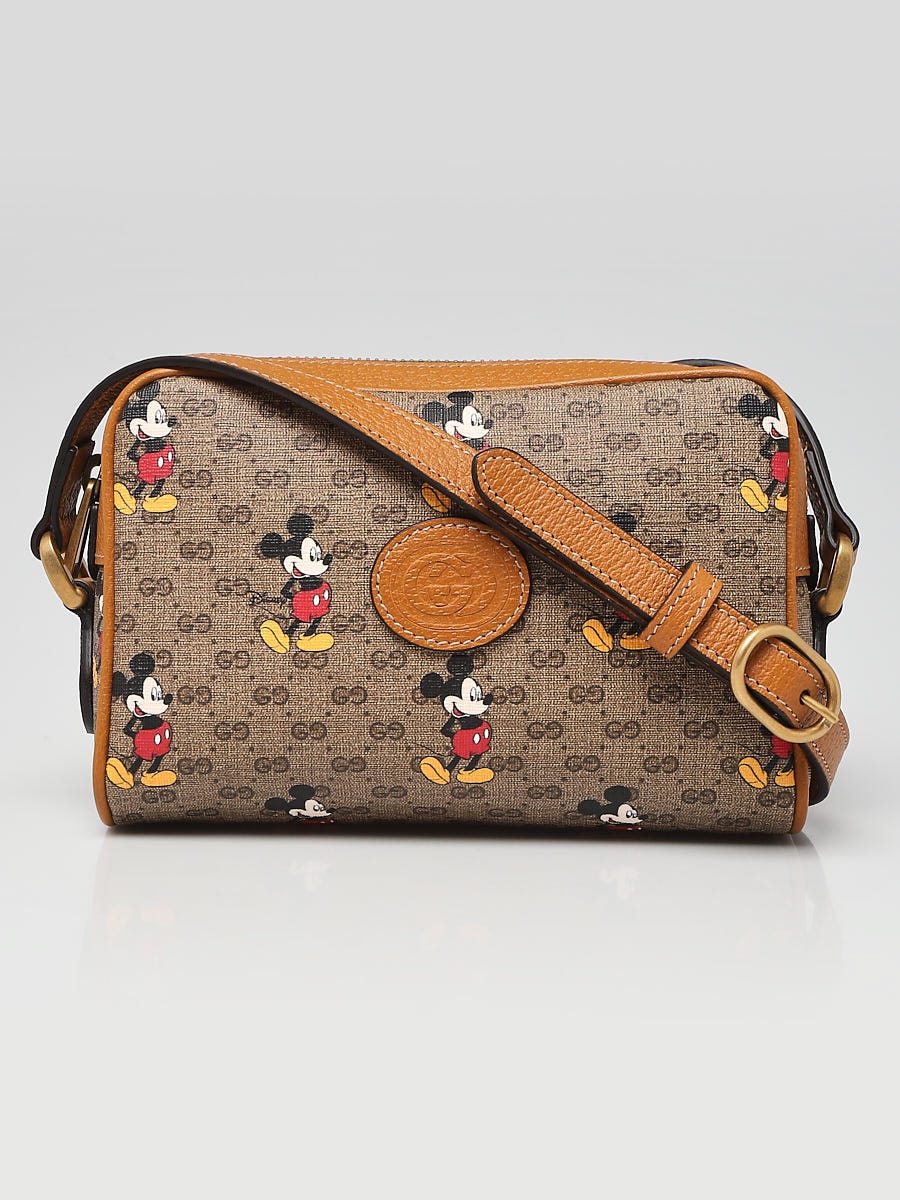 Gucci x Disney Brown GG Coated Canvas Mickey Mouse Mini Crossbody Bag ...