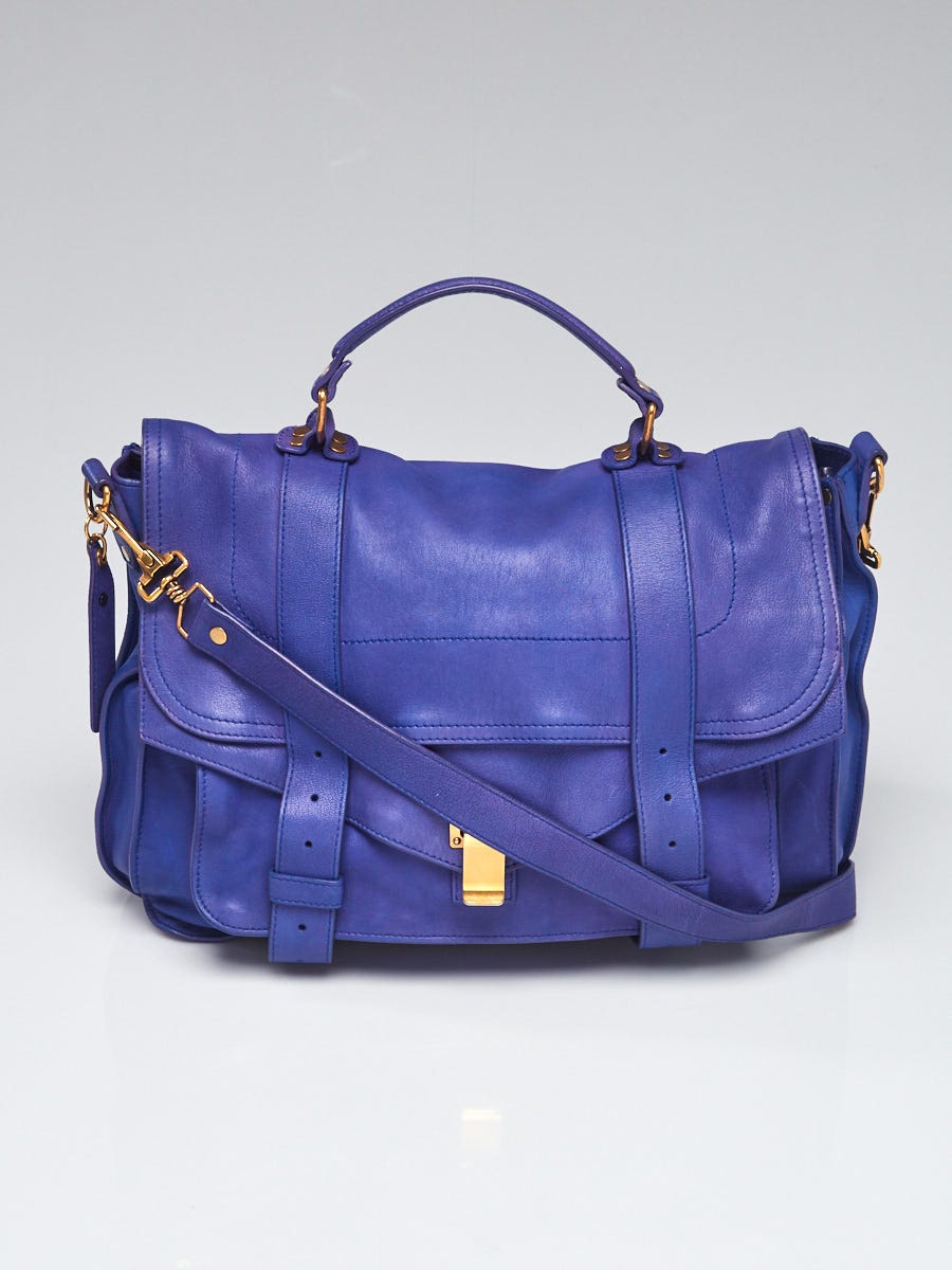 Proenza Schouler Blue Leather Large PS1 Satchel Bag | Yoogi's Closet