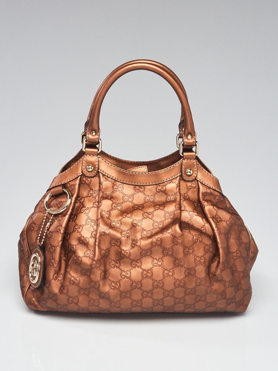 Gucci Bronze Metallic Guccissima Leather Medium Sukey Tote Bag | Yoogi ...