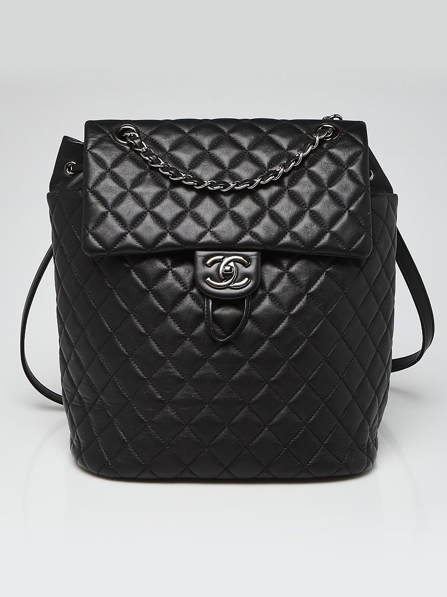Chanel Black Quilted Lambskin Leather Large Urban Spirit Backpack Bag ...