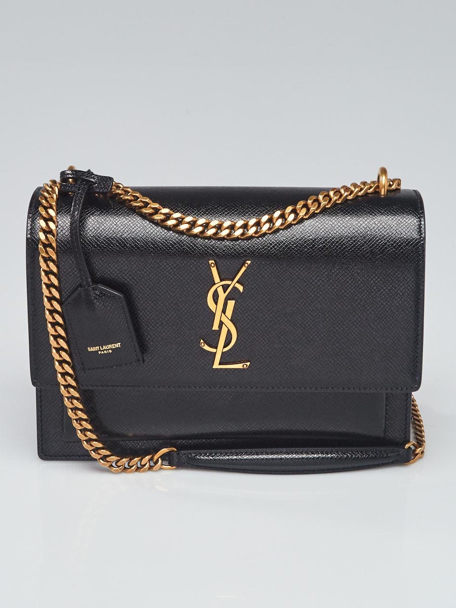 Yves Saint Laurent Black Leather Medium Sunset Crossbody Bag | Yoogi's Closet