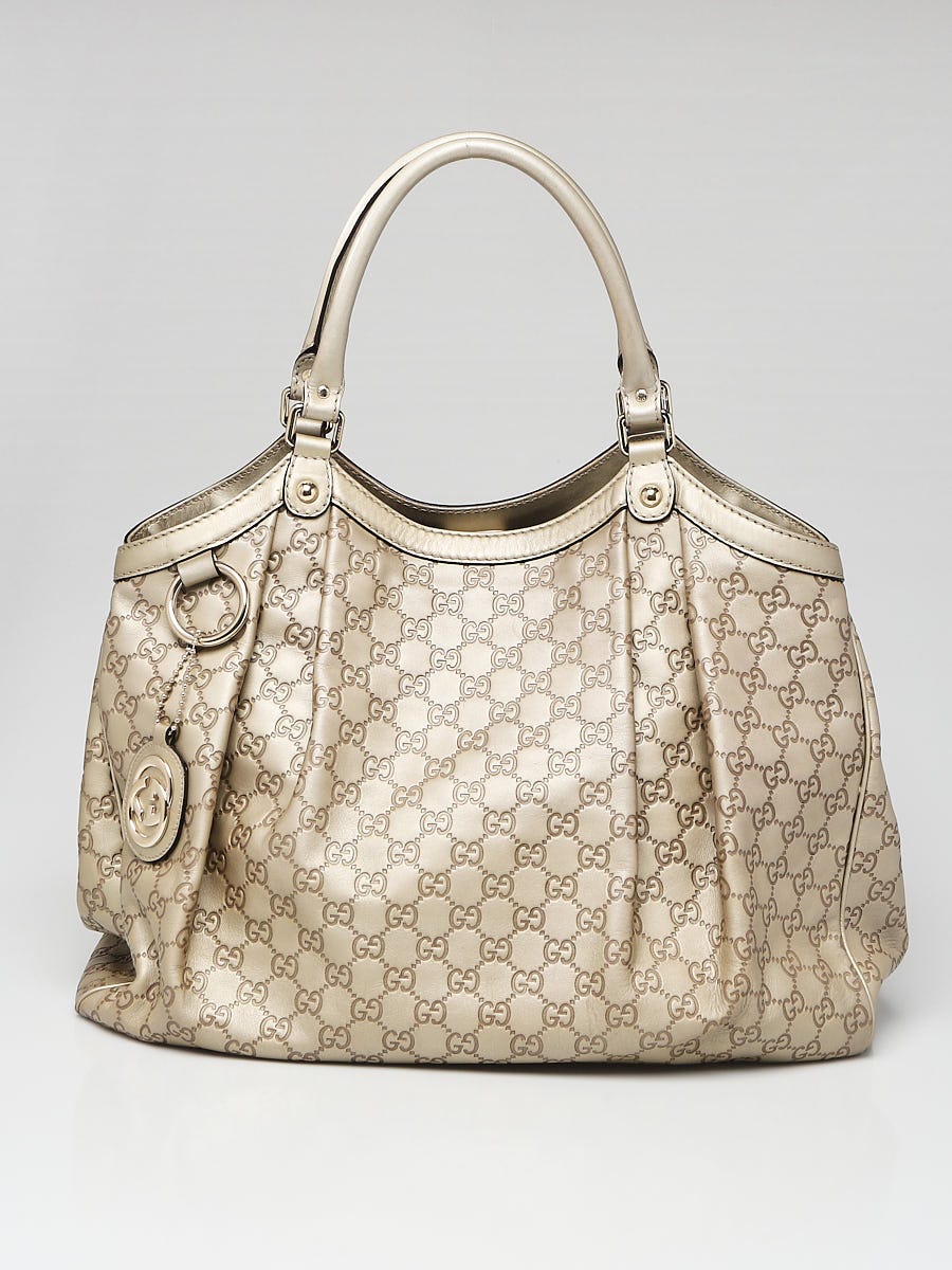 Gucci Light Gold Guccissima Leather Large Sukey Tote Bag | Yoogi's Closet