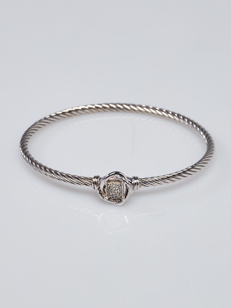David Yurman 3mm Sterling Silver & Diamonds Infinity Bracelet | Yoogi's ...