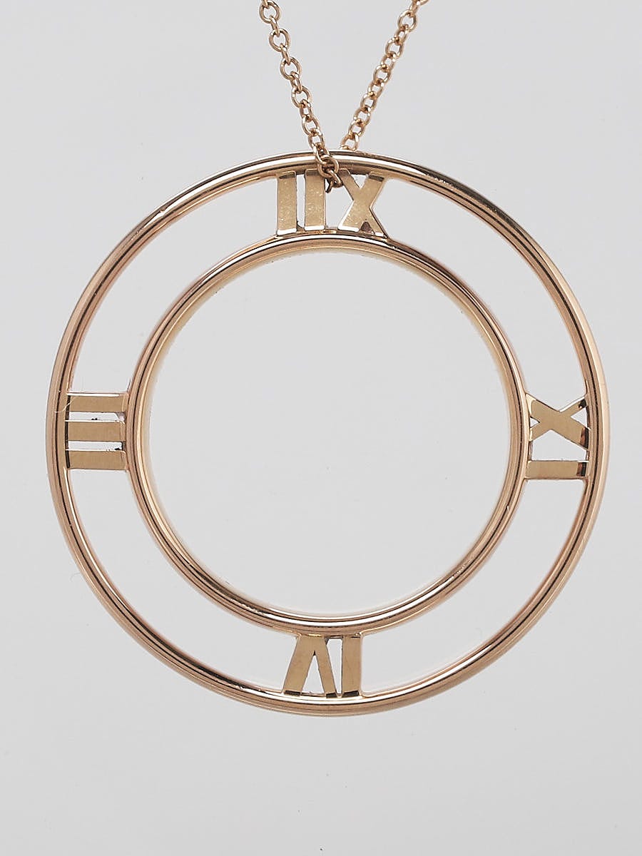 Tiffany & Co. 18k Rose Gold Atlas Round Pendant | Yoogi's Closet