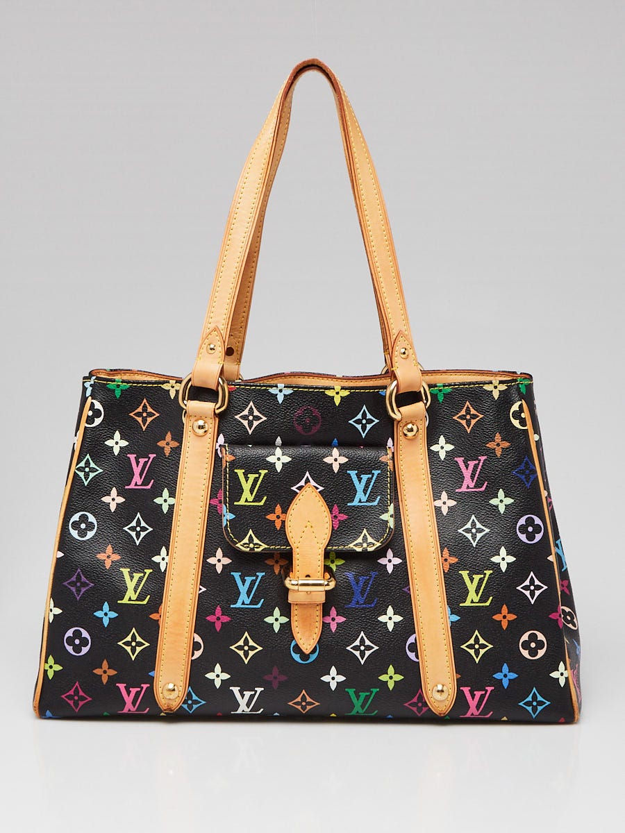 Louis Vuitton Black Monogram Multicolore Aurelia MM Tote Bag | Yoogi's ...