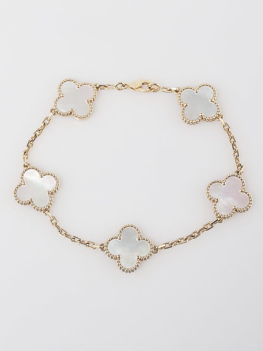 Van Cleef & Arpels 18k Yellow Gold and Mother of Pearl Vintage Alhambra ...