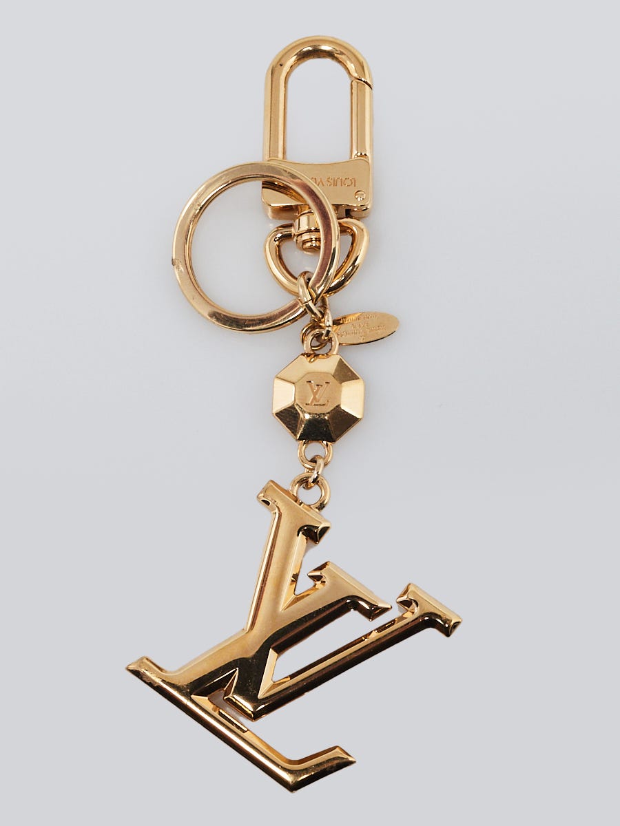 Louis Vuitton Goldtone Metal LV Facettes Key Holder and Bag Charm ...