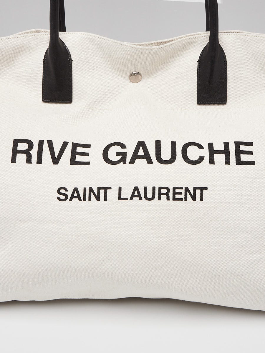Yves Saint Laurent Natural Linen and Leather Rive Gauche Yves Saint Laurent Natural Linen and Leather Rive Gauche