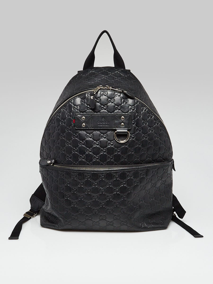 Gucci Black Guccissima Embossed Rubber Backpack Bag | Yoogi's Closet