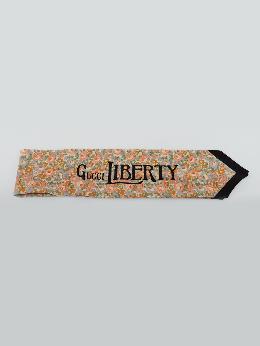 Gucci x Liberty Floral Print Silk Wide Twilly Neck Bow Scarf | Yoogi's ...